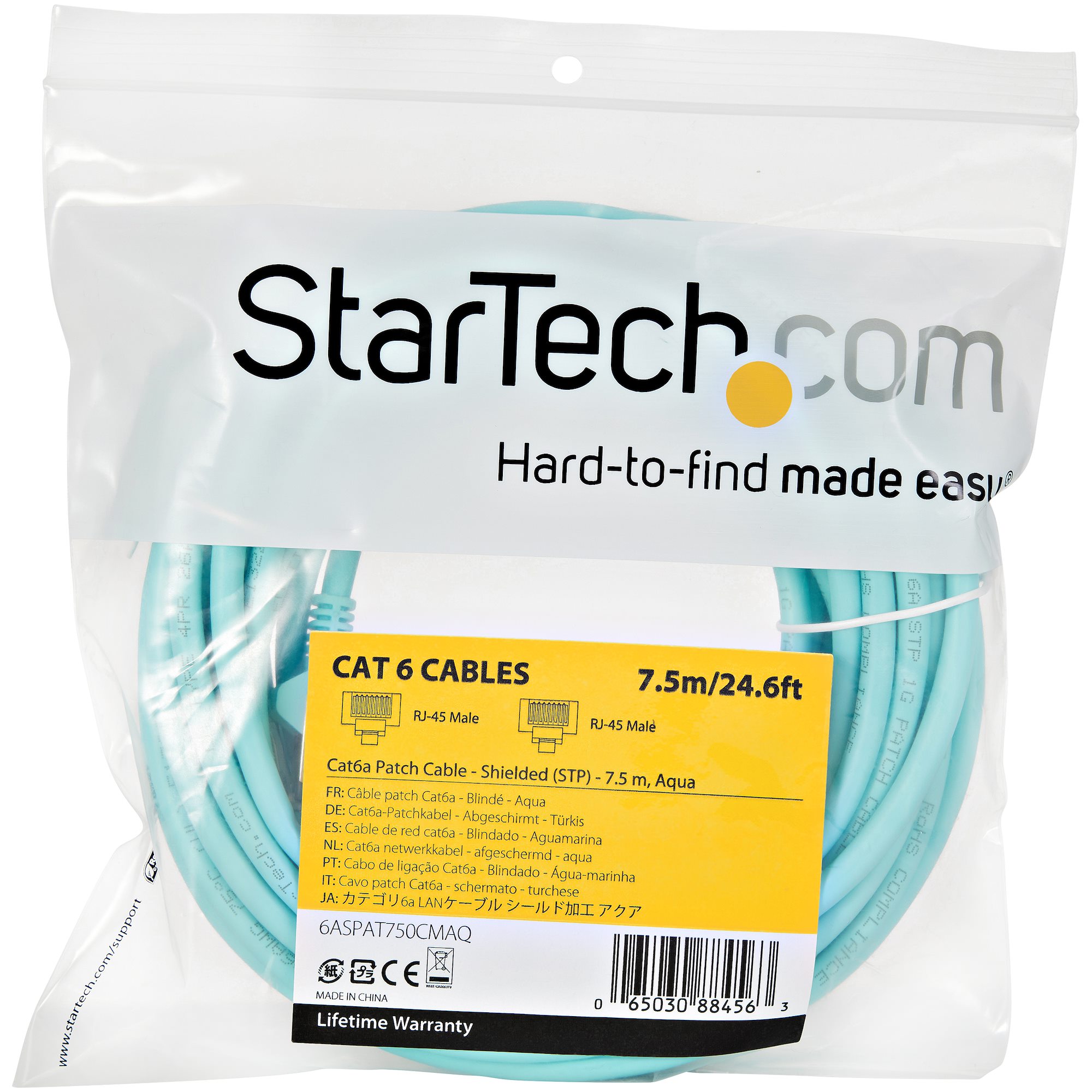 Cable - Aqua CAT6a Cable 7.5 m (6ASPAT750CMAQ) - Cat 6a Cables | United ...