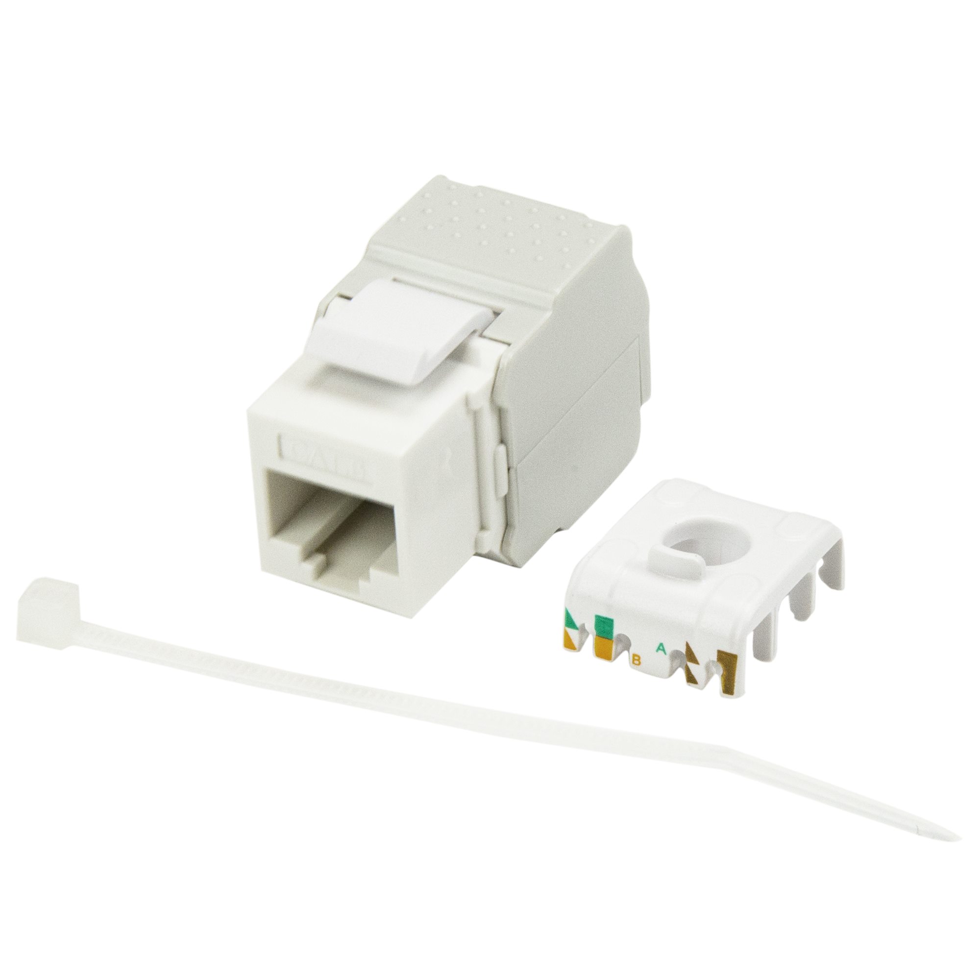 Cat 6 Keystone Jack White - Tool-Less - Network Wall Jacks & Outlets