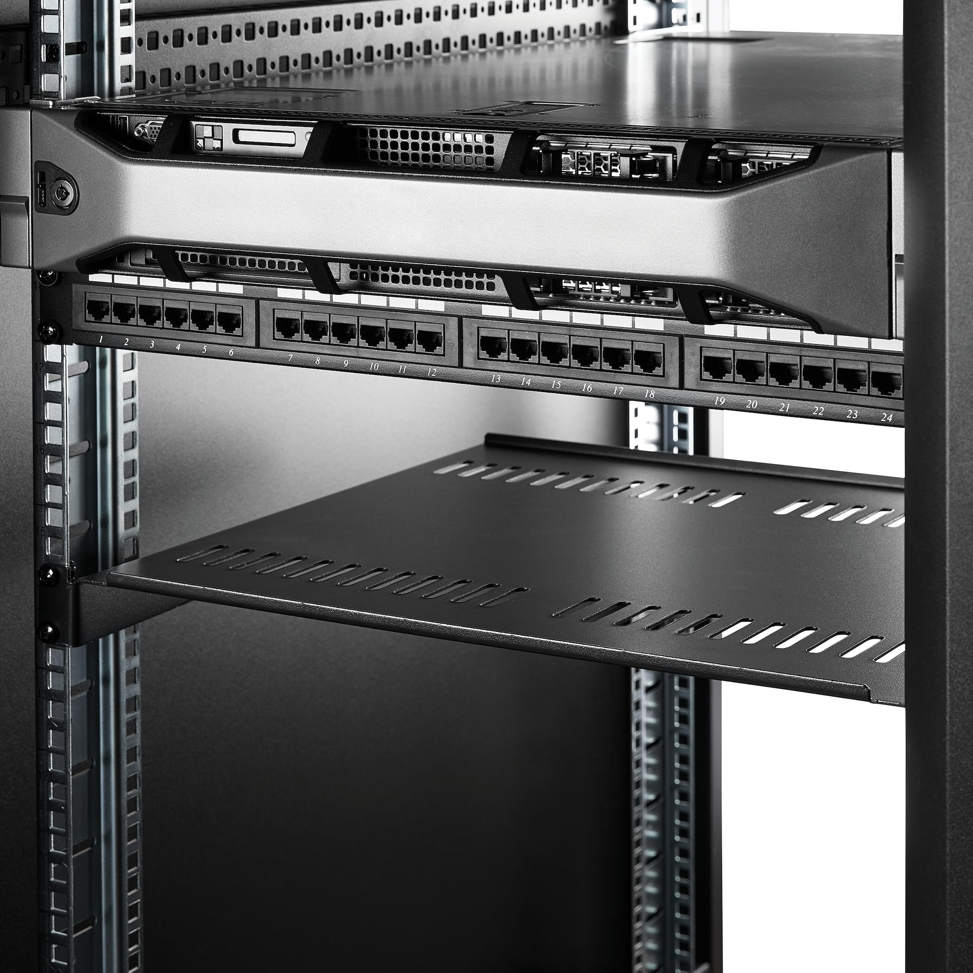 1U Vented Server Rack Cabinet Shelf 16in Rack Shelves Server Rack