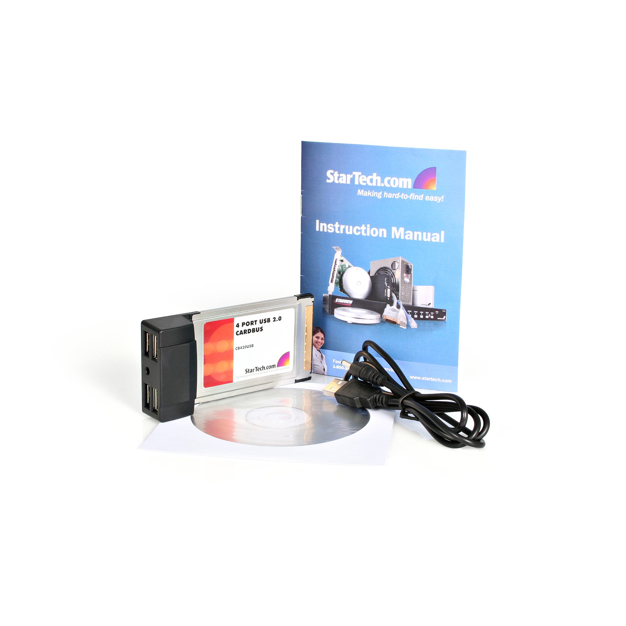 4 Port CardBus USB 2.0 PC Card Adapter - Tarjetas USB 2.0 | Europa