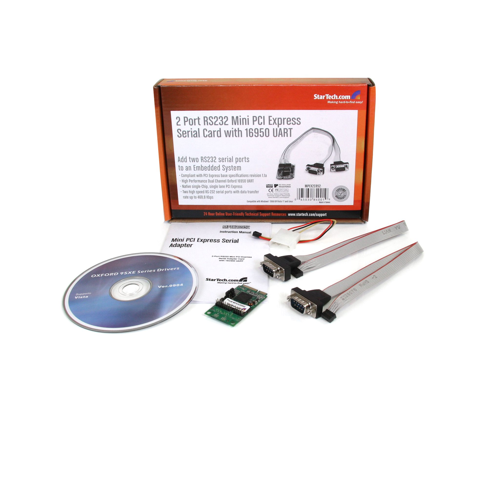 2 Port Mini PCIe Serial Card w/ 16950 - Serial Cards & Adapters ...