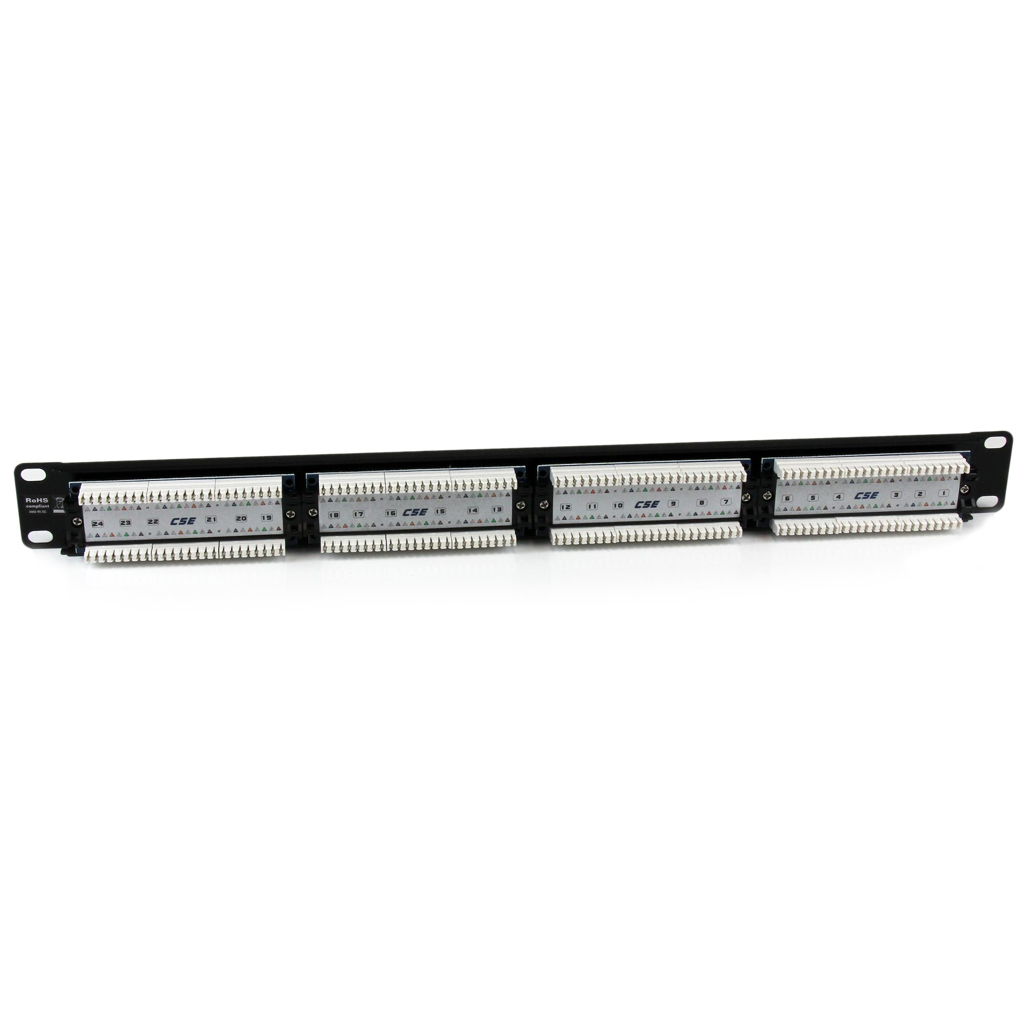 Panel de Parcheo 1U 24 Puertos Cat5e 110 - Paneles de Conexión y Placas ...