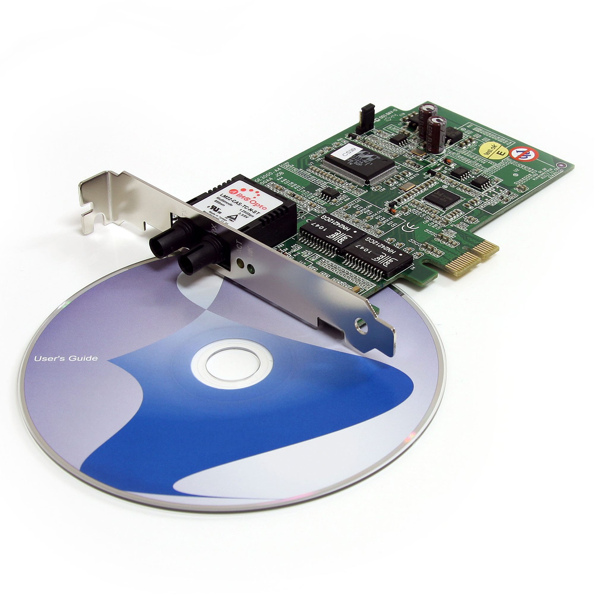 1000 Mbps Gigabit MM ST Fiber PCIe Card - Network Adapter Cards