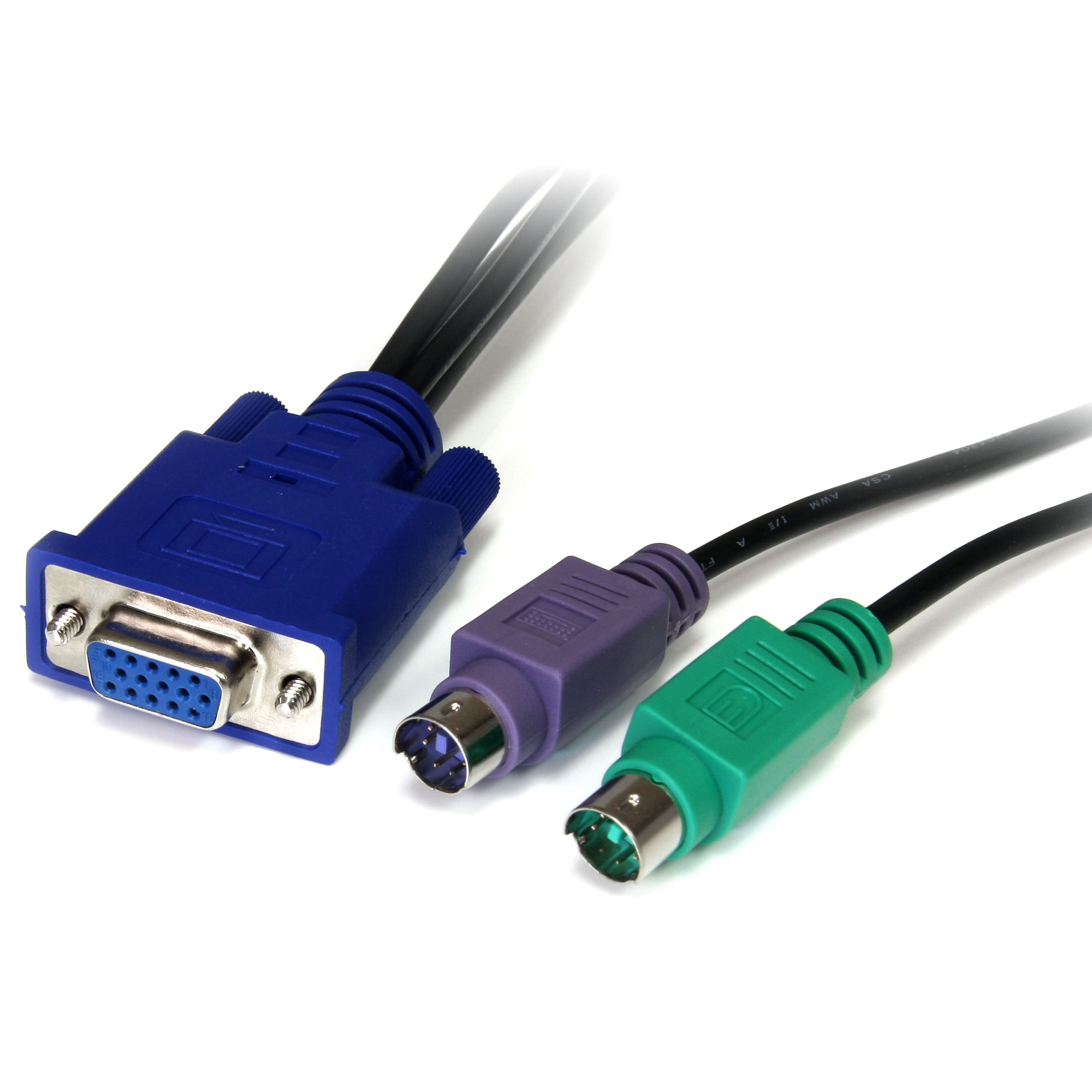 10 ft 3-in-1 Ultra Thin PS/2 KVM Cable - KVM Cables