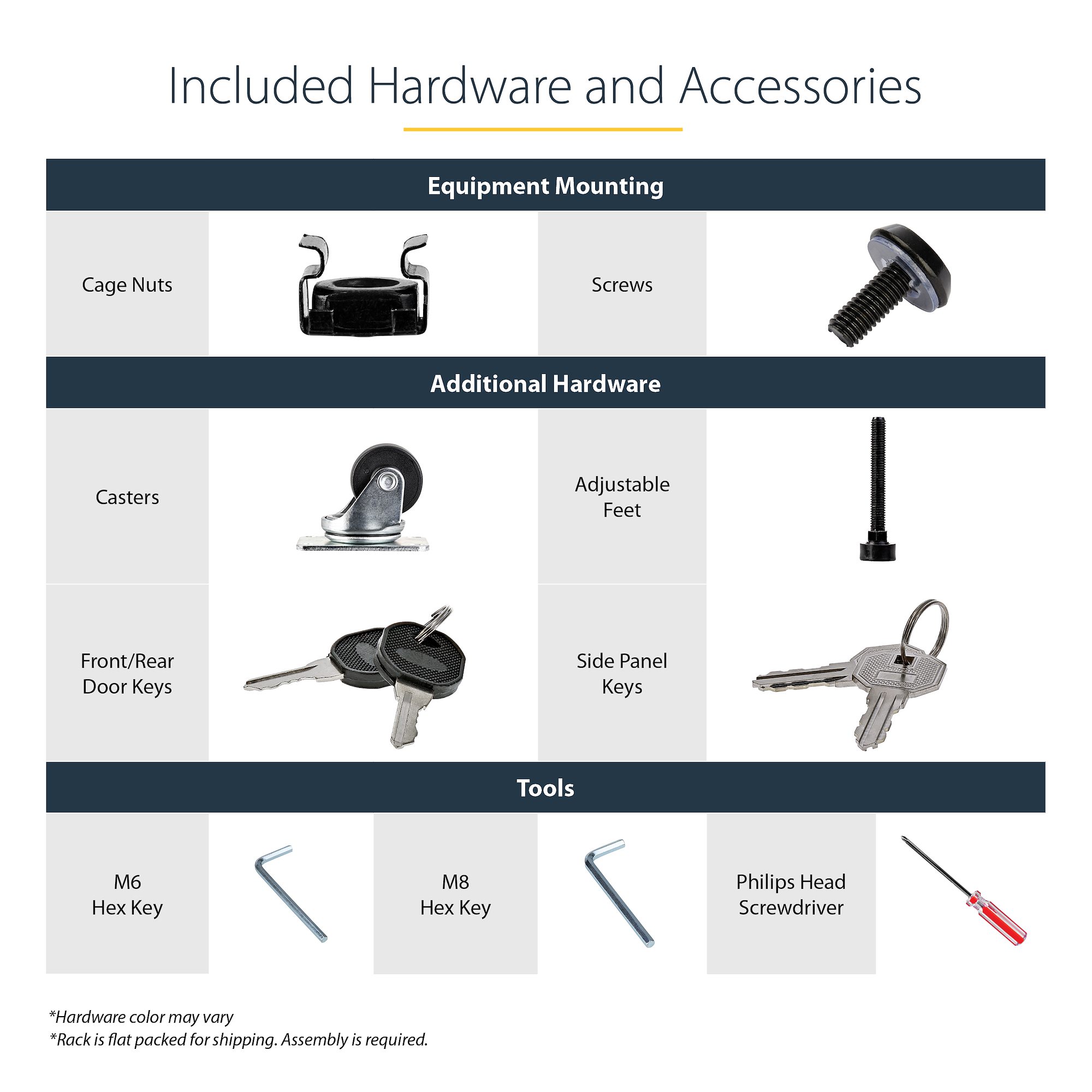 Startech 22u 36in Knock Down Server Rack Cabinet With Casters ...