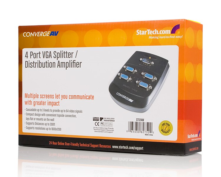 4 Port Wall Mount VGA Video Splitter - VGA Splitters | Finland