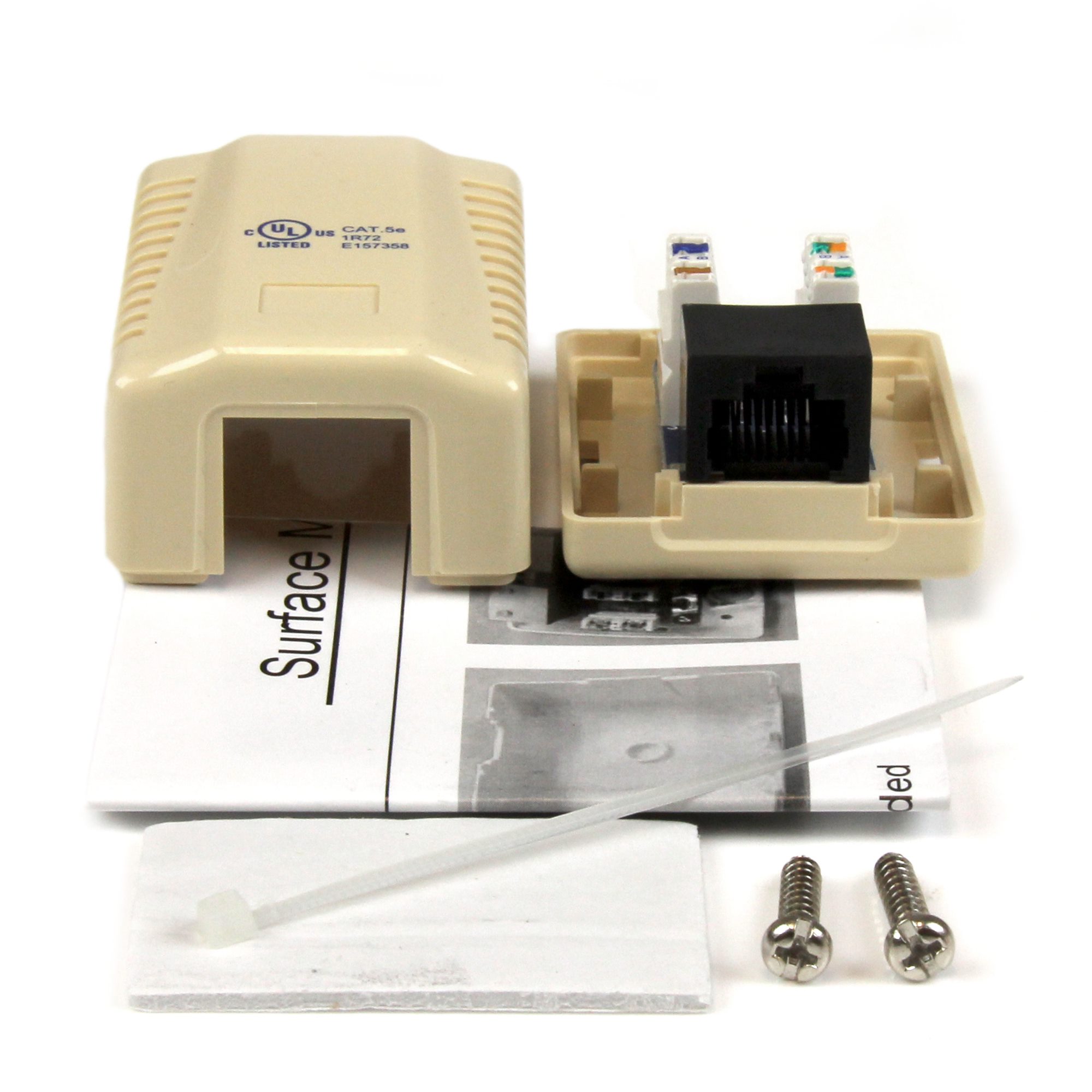 Single Cat 5e RJ45 Wall Jack Ivory - Network Wall Jacks & Outlets