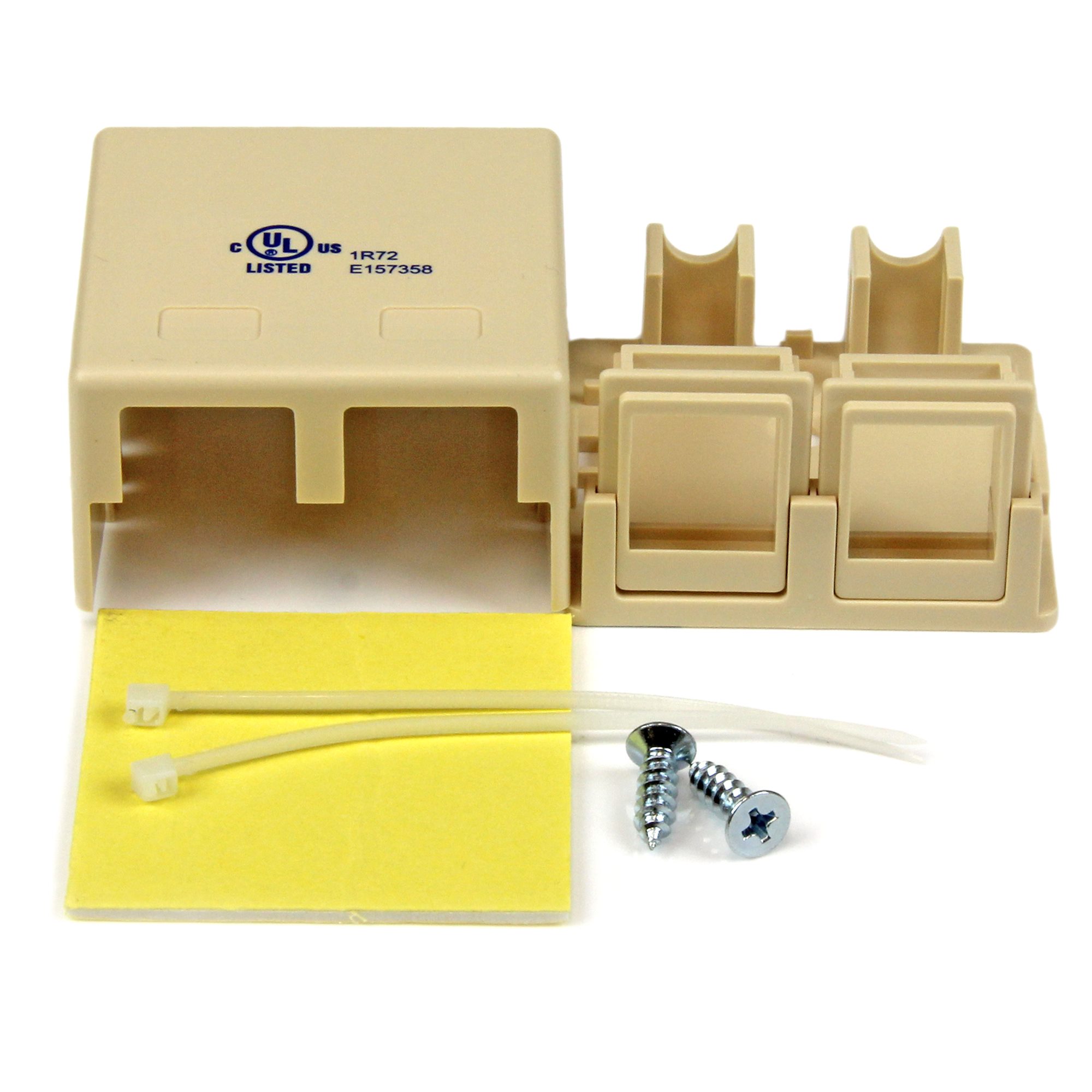 Dual Cat 5e RJ45 Wall Box - Ivory - Network Wall Jacks & Outlets | Canada