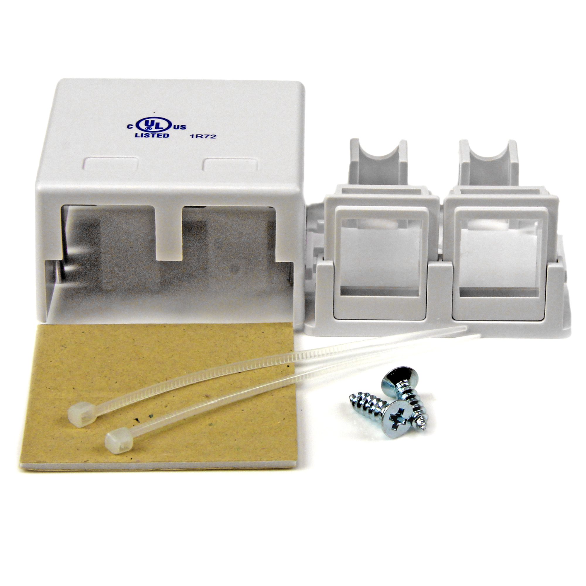 Dual Outlet Universal Wall Box - White - Network Wall Jacks & Outlets ...