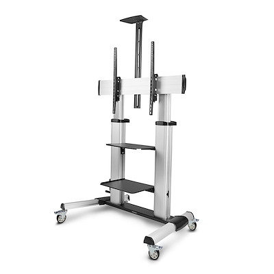 White tv cart on wheels store