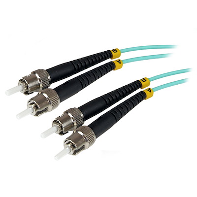 5m 10 Gb Aqua ST/ST MM LSZH Fiber Cable - Fiber Optic Cables & Adapters ...