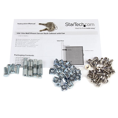 10u 19 Wallmounted Server Rack Cabinet Racks Startech Com