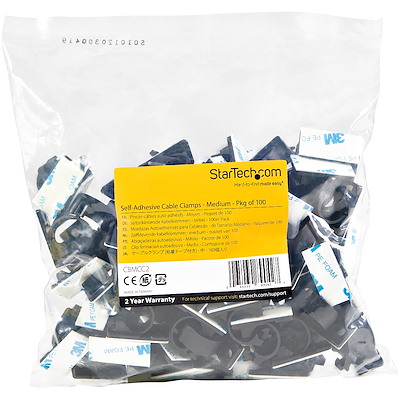 100 Self Adhesive Cable Management Clips - Cable Tying Solutions ...