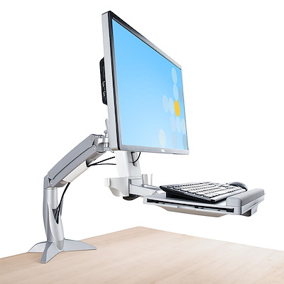 Monitor Arm Keyboard Tray Attached