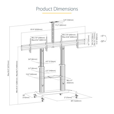 Dual TV Cart / Mount, Rolling TV Cart - TV Mounts | Canada
