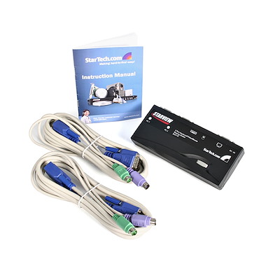 2 Port PS/2 KVM Switch Kit with Cables - KVM Switches | Sweden