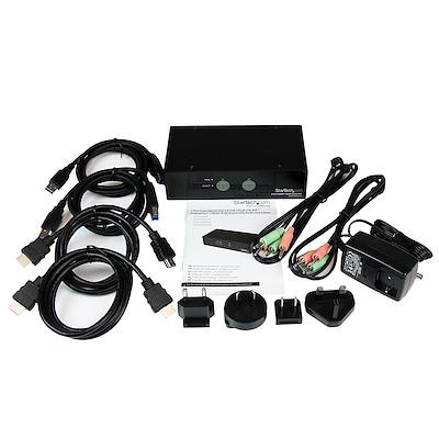 2 Port USB 3.0 HDMI KVM Switch w/ Cables - KVM Switches | Italy