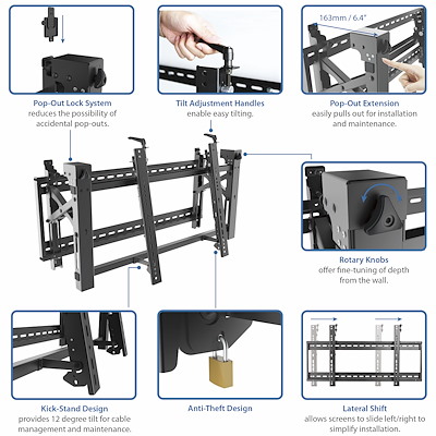 Video Wall Mount Steel - Pop-Out Design - TV Mounts | Spain