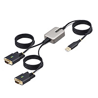 13ft (4m) 2-Port USB to Serial Adapter Cable, Interchangeable DB9 ...