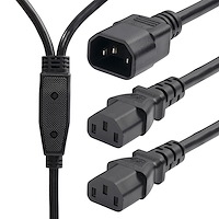 6ft (1.8m) Power Cord Splitter, C14 to 2x C13 AC Power Cable, 10A 250V ...