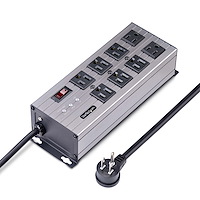 8-Outlet Industrial Power Strip 125V/15A, EMI/RFI Isolation, Surge ...