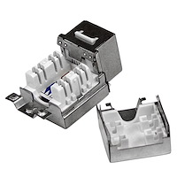 Shielded Cat 6a RJ45 Keystone Jack White - Network Wall Jacks & Outlets