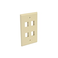 4 Outlet RJ45 Universal Wall Plate - Ivory