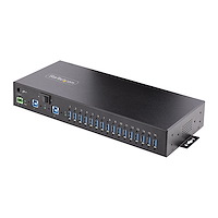 16-Port Industrial USB 5Gbps Hub with Power Adapter, Metal Enclosure ...