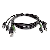 6ft (1.8m) Dual-HDMI KVM Cable, USB 2.0, 3.5mm Audio, Universally ...
